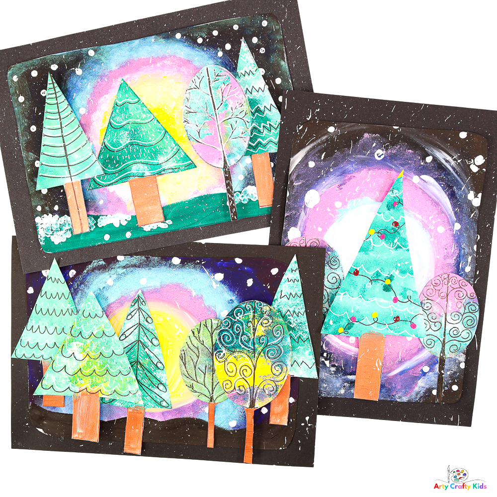 Winter Tree Art Project with Sponge Painting - Arty Crafty Kids Winter Tree Art Project with Sponge Painting - Arty Crafty Kids